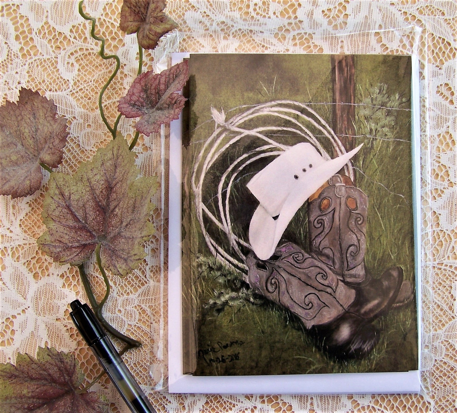Cowboy Boots Note Cards, Cowboy Hat Note Cards, A Set of 4 Cards - Etsy