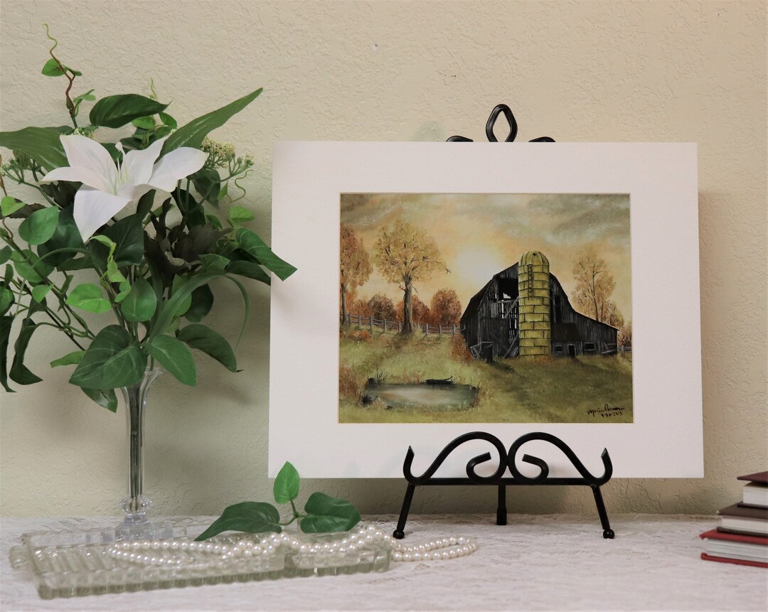 Barn Art Print, Landscape Art Print, Matted and Signed Art Print 8x10 ...