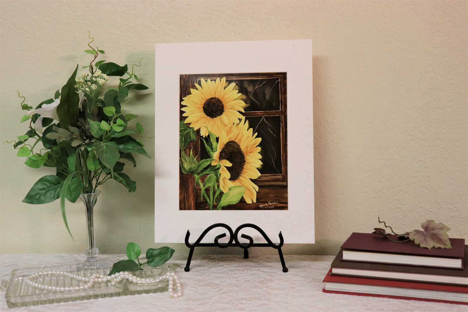 Sunflower Art Print, Floral Art Print, Matted and Signed Art Print 8x10 ...