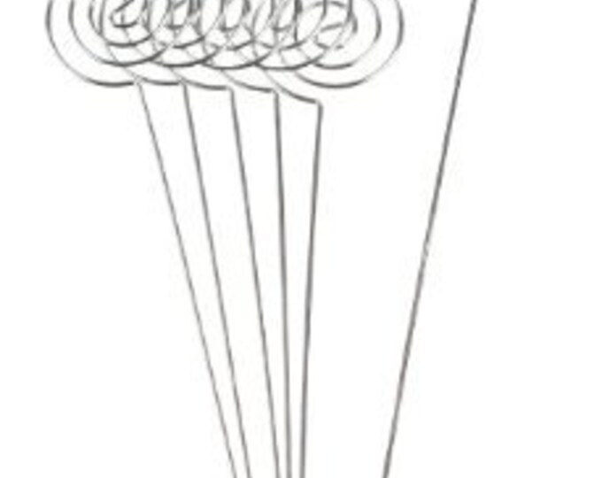Set of 12 - 6" Silver Wire Swirl Place Card Holder Stems Photo Holder ...