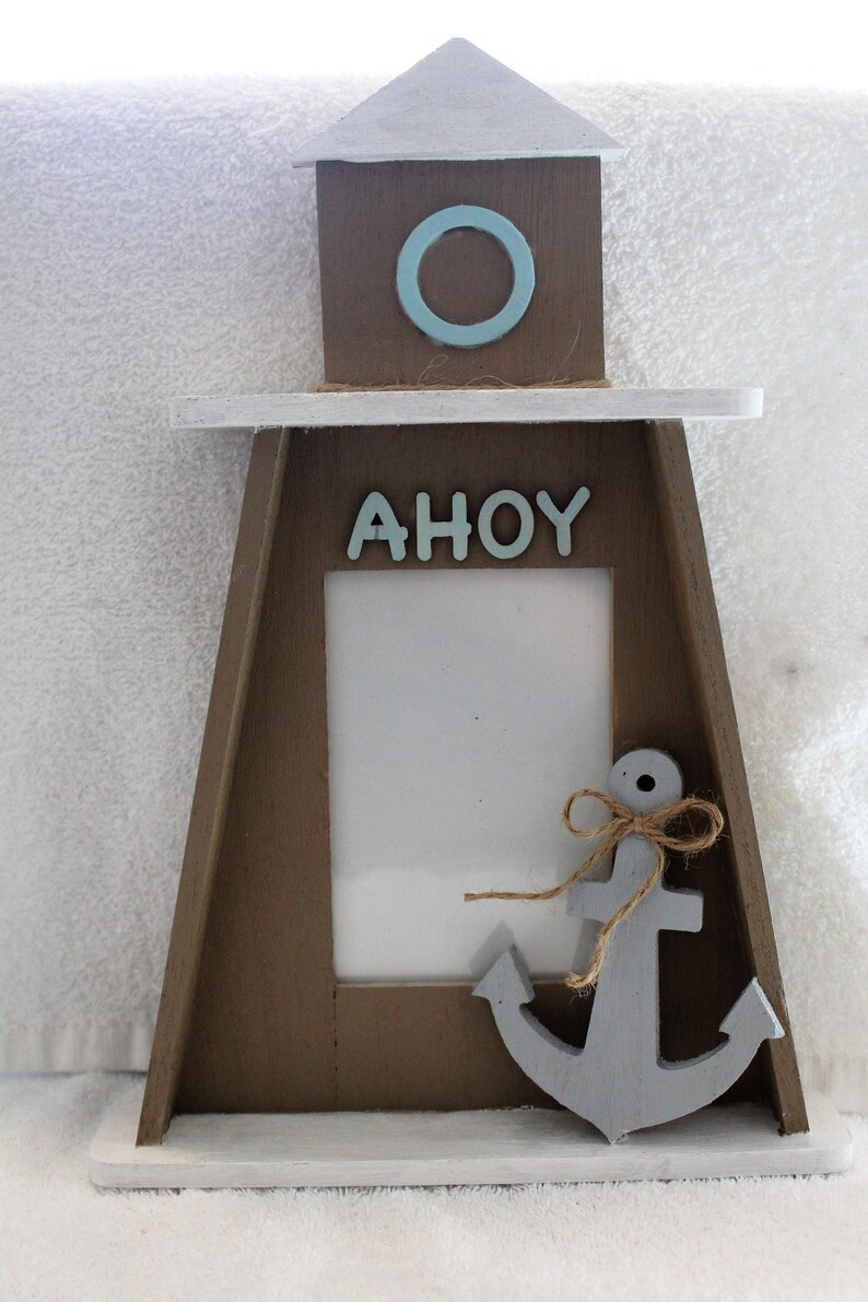 Lighthouse Nautical Picture Frame Lighthouse and Anchor - Etsy