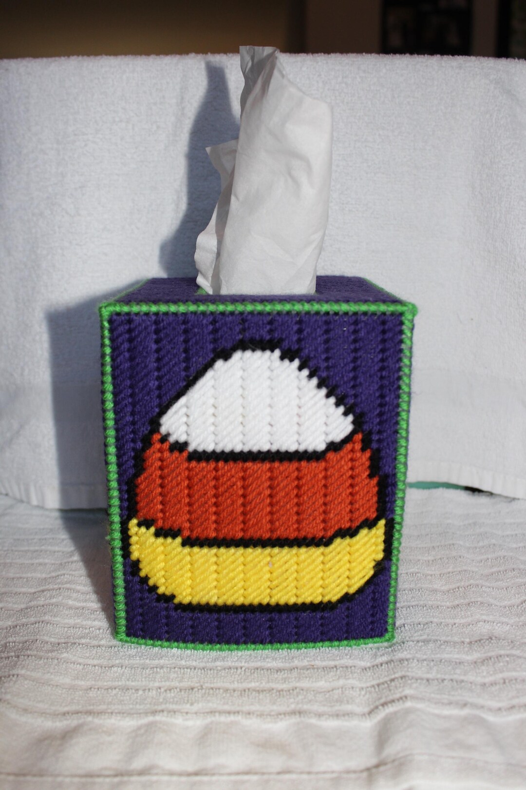 Halloween Candy Corn Tissue Box Cover - Etsy