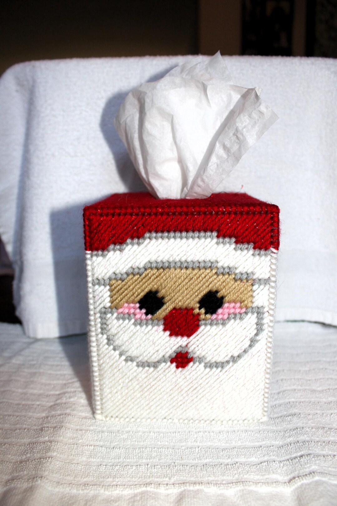 Santa Claus Face Tissue Box Cover - Etsy