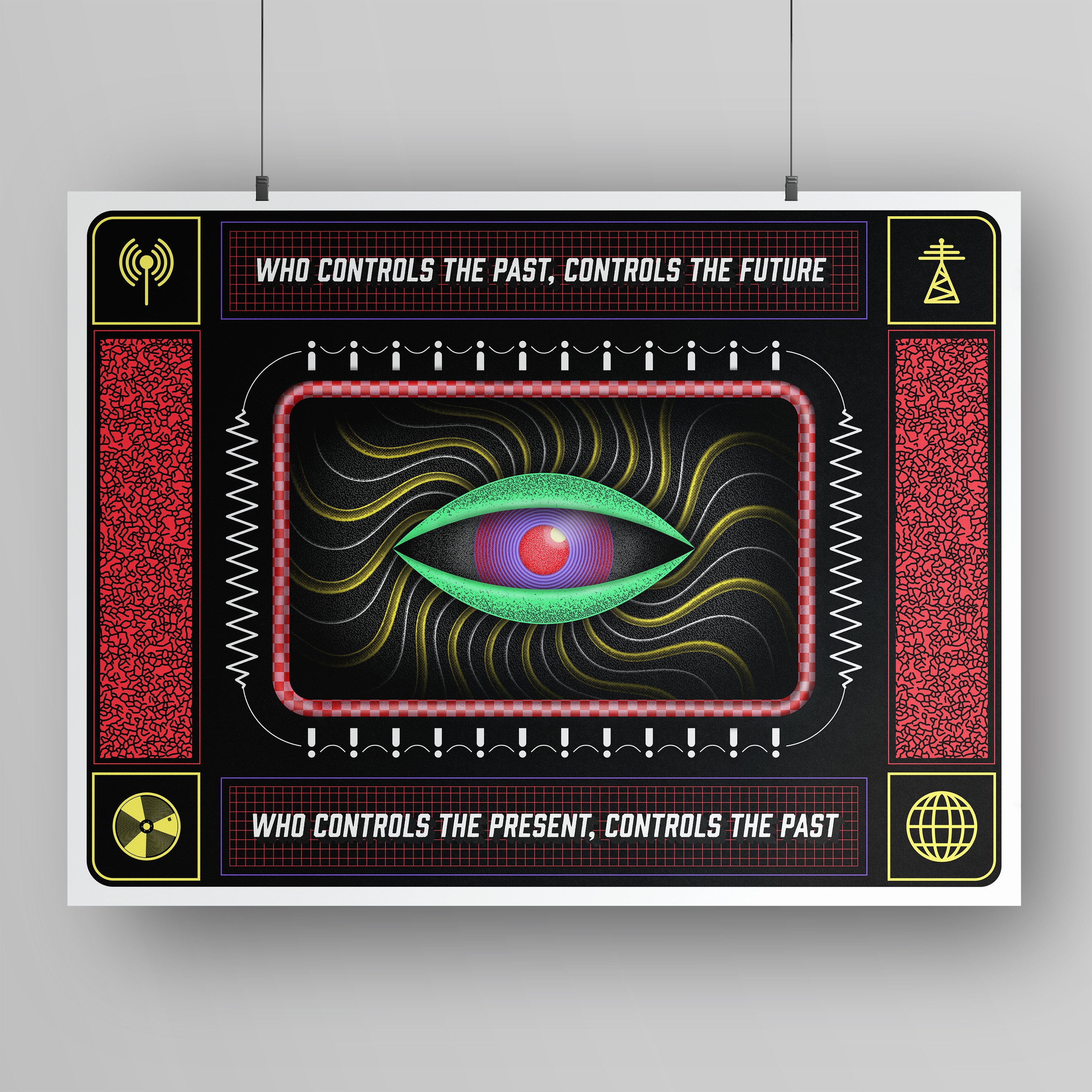 Art Print who Controls the Past... 1984, George Orwell, Rage Against ...