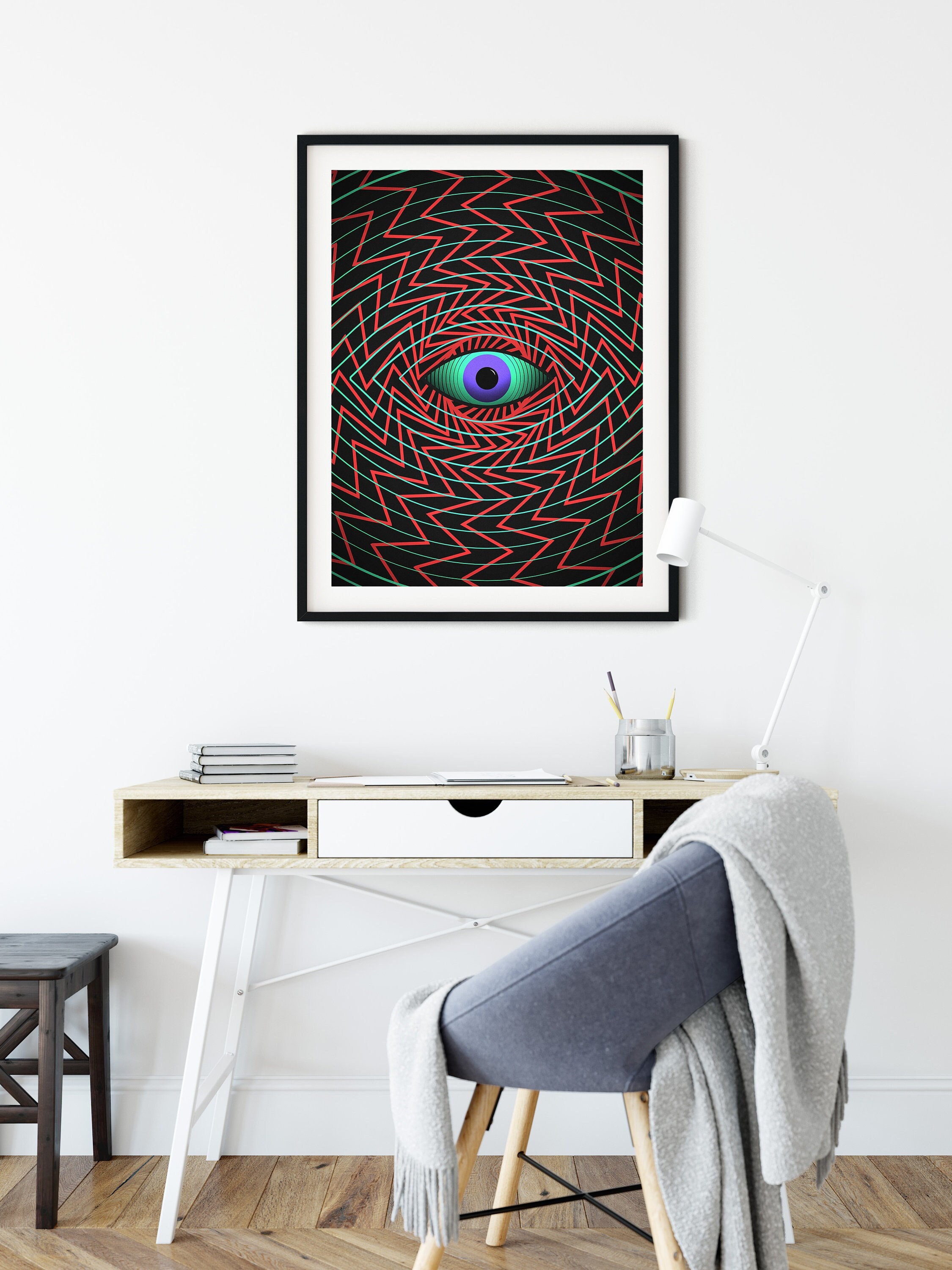 1984 Dystopian Poster: Big Brother Evil Eye Art Print for Modern Home ...