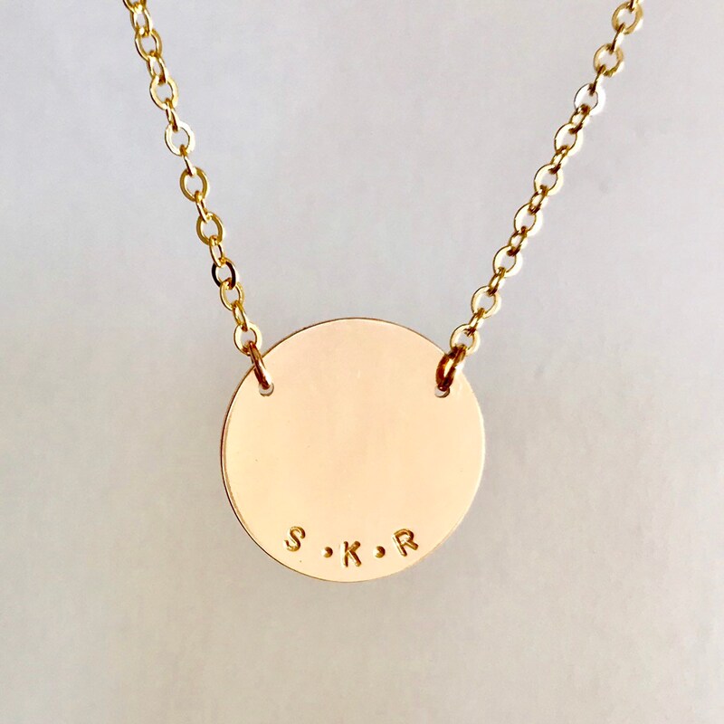 Gold Disc Necklace - Etsy