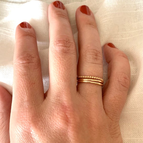 14k Gold Ring Set - Etsy