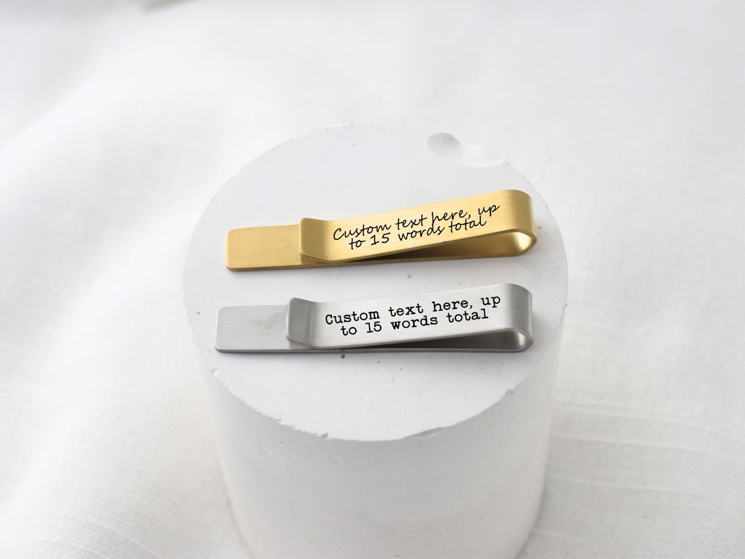 Personalized Hidden Message Tie Bar for Groom Engraved Custom Tie Tack ...