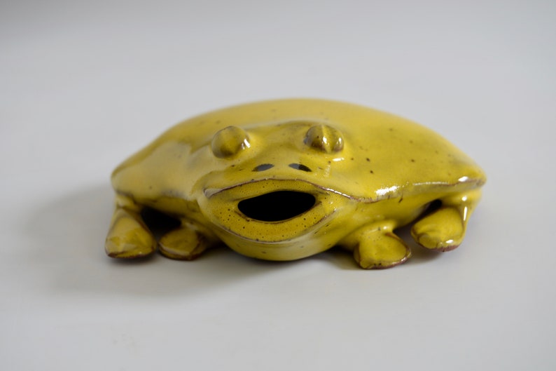 Frog Key Hider, Stoneware, Yellow Glaze With Speckles, Comes With Poem ...