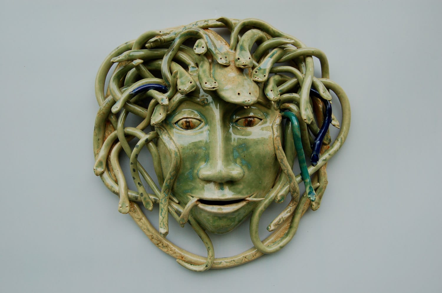 Medusa clay wall art outdoor garden artMythological figure | Etsy
