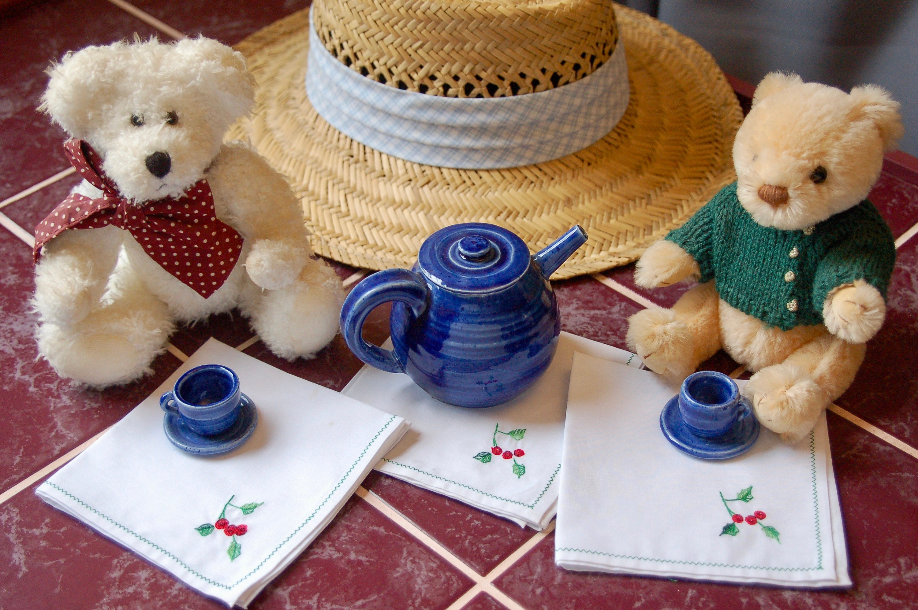 Childs Toy Mini Tea Set Hand Thrown Porcelain in Blue Glaze | Etsy