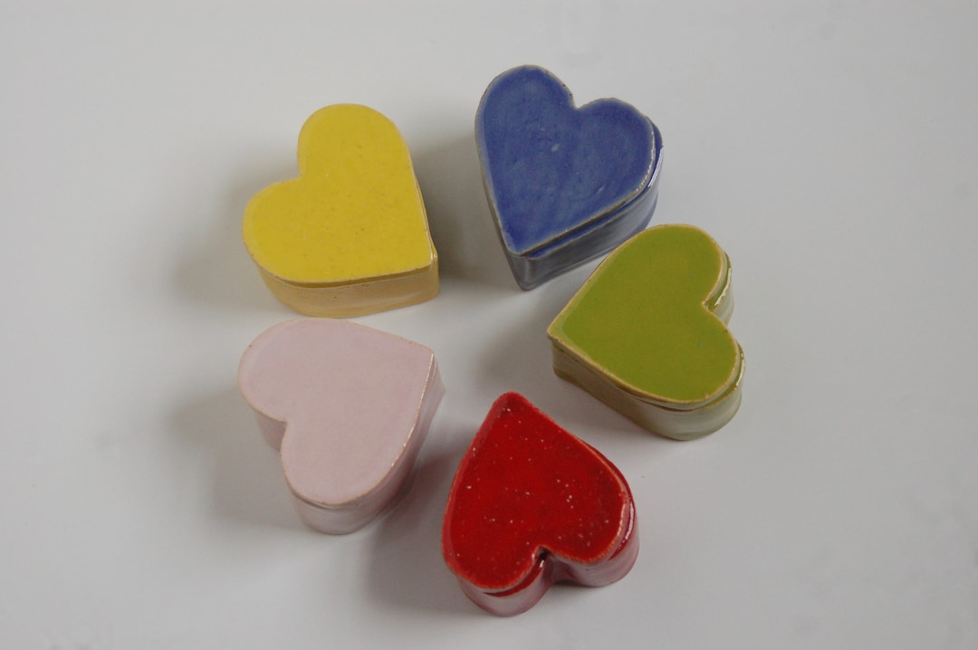Heart Boxes, Small Ceramic Jewelry Box ,ring Holder Assorted Colors - Etsy