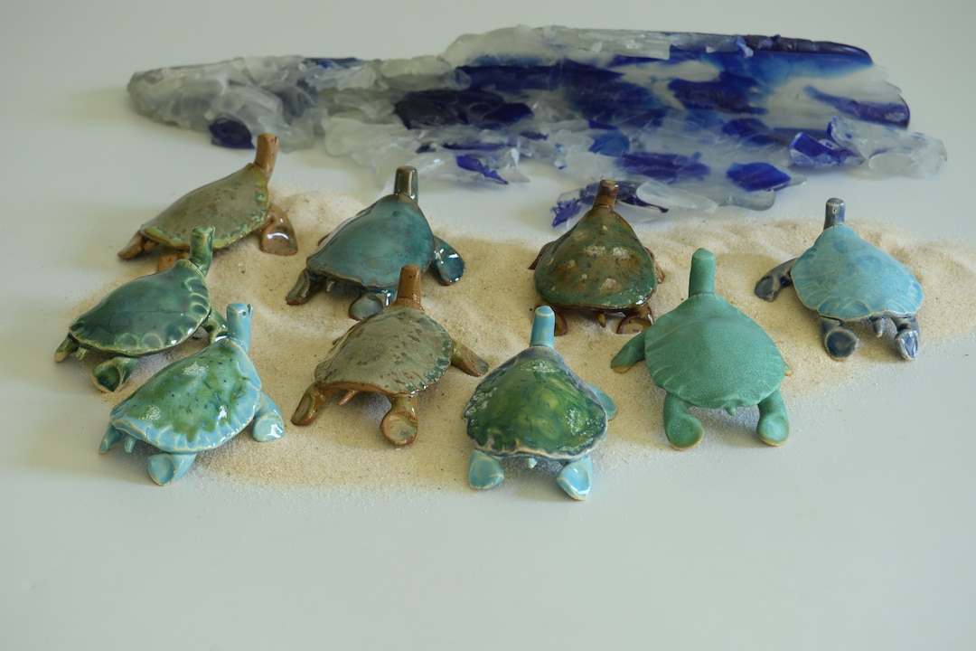 Assorted Baby Sea Turtle,ceramic, in Shades of Blue and Green - Etsy