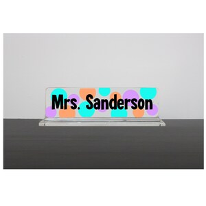 Personalized Desk Name Plate, Teacher Gift, Polka Dot Desk Name Plate ...