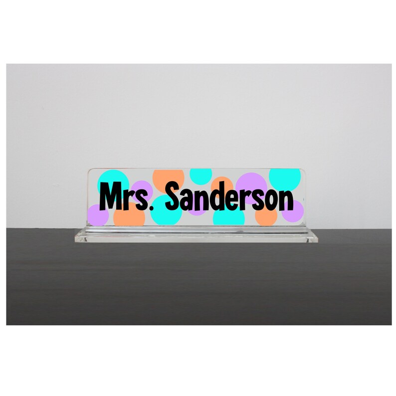 Personalized Desk Name Plate Teacher Gift Polka Dot Desk - Etsy
