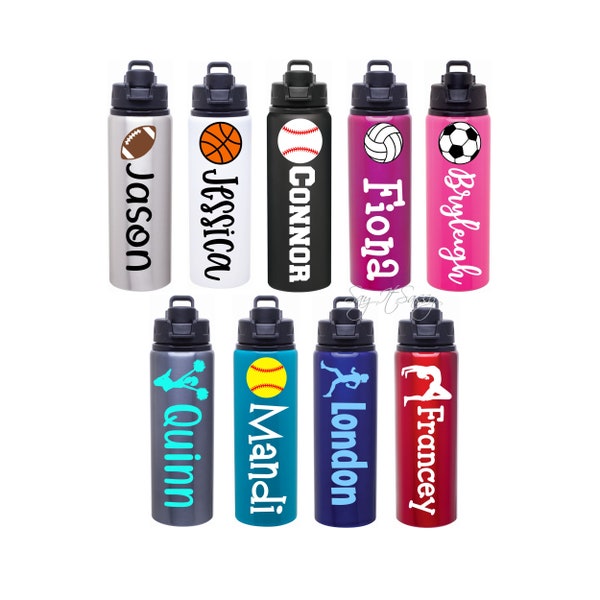 Personalized Sports Water Bottle - Etsy