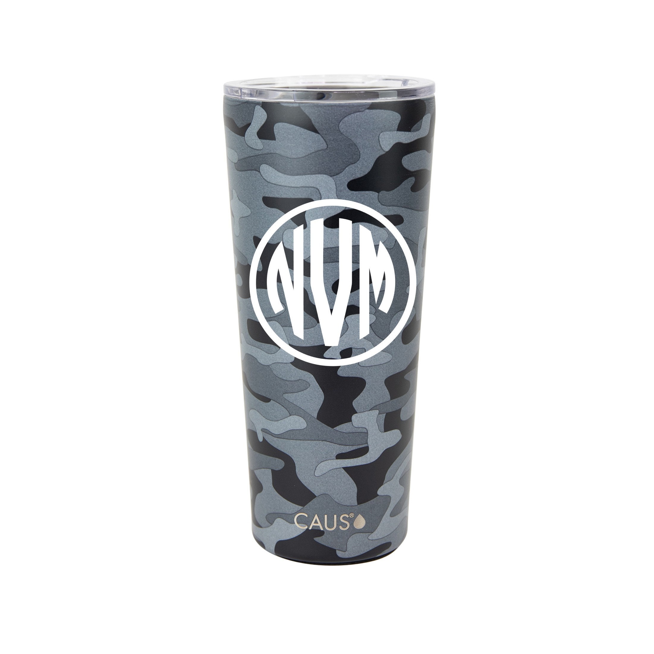 Camo Travel Tumbler - Black Camo Stainless Steel Tumbler - Monogram ...