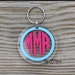 Circle Monogram Keychain Acrylic Personalized Key Chain - Etsy