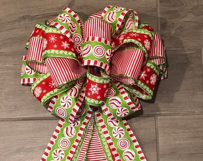 Tree Topper Bow Large Christmas Bow for Christmas Tree or - Etsy