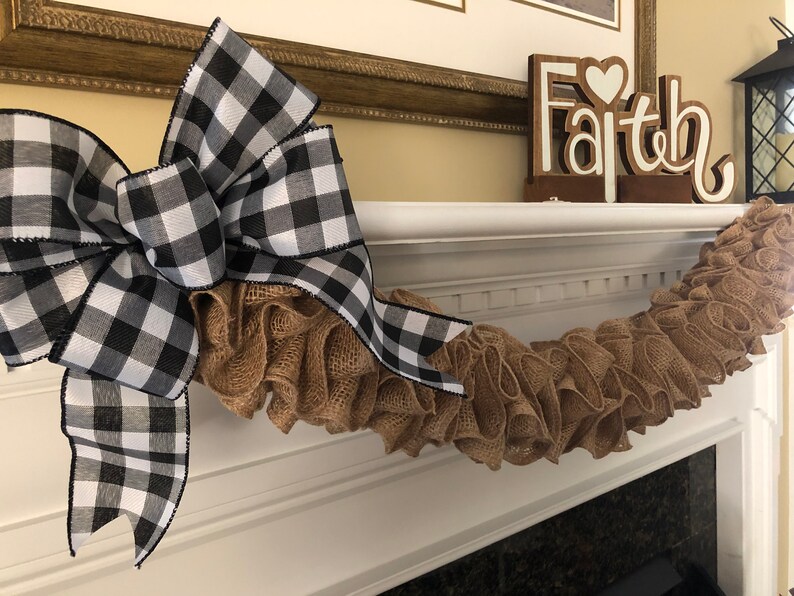 Black and White Buffalo Check Farmhouse Bow, Basic Bow, Christmas Bow ...