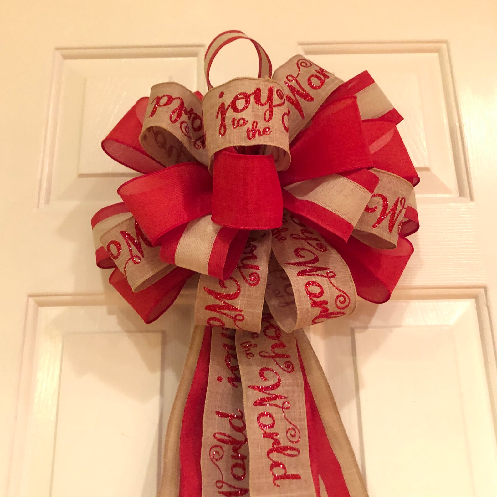 Red Christmas Wreath Bow: Large Wreath Bow Christmas Bow With - Etsy
