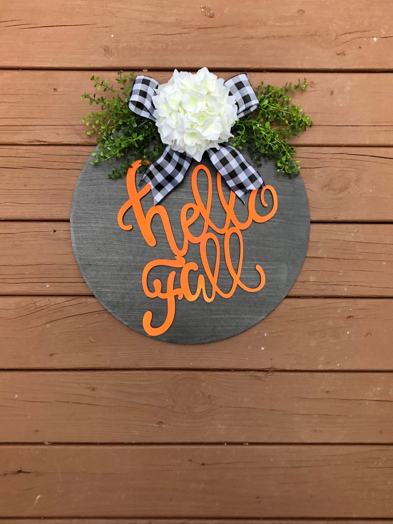 Farmhouse Hello Wood Door Hanger Painted Wood | Etsy