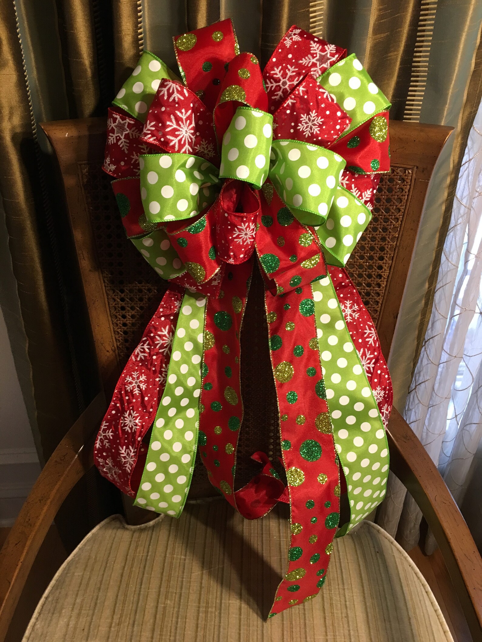 Tree Topper Bow Large Christmas Bow for Christmas Tree or | Etsy