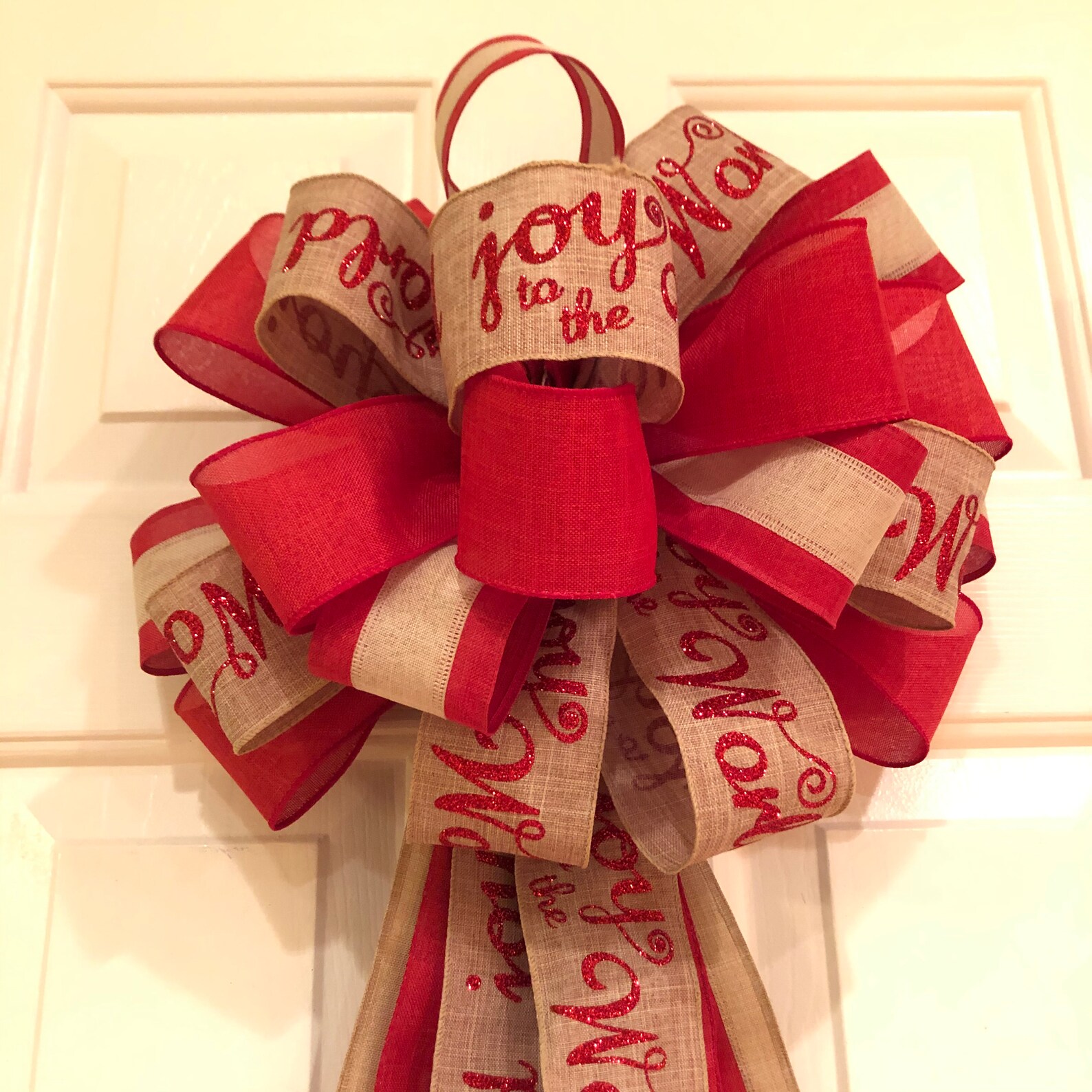 Red Christmas Wreath Bow: Large Wreath Bow Christmas Bow With - Etsy