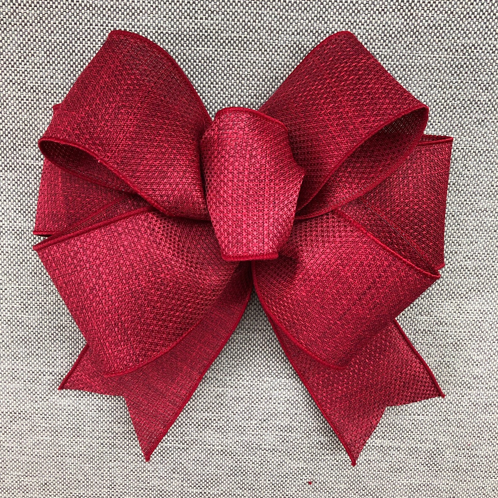 Basic Burgundy Christmas Bow Solid Red Bow Burgundy Burlap | Etsy