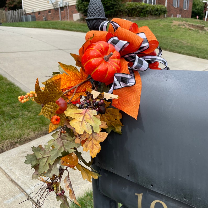 Fall Mailbox Swag; Fall Garland Swag for Mailbox, Mantel, or ...