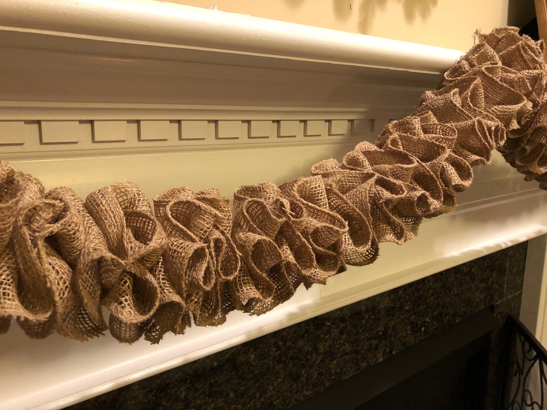 Burlap Garland: 4 Wide Ruffled Burlap Garland Sold by the Yard Wedding ...