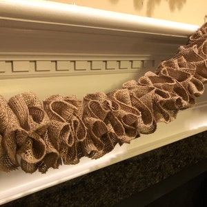 Burlap Garland: 4" Wide Ruffled Burlap Garland Sold by the Yard ...
