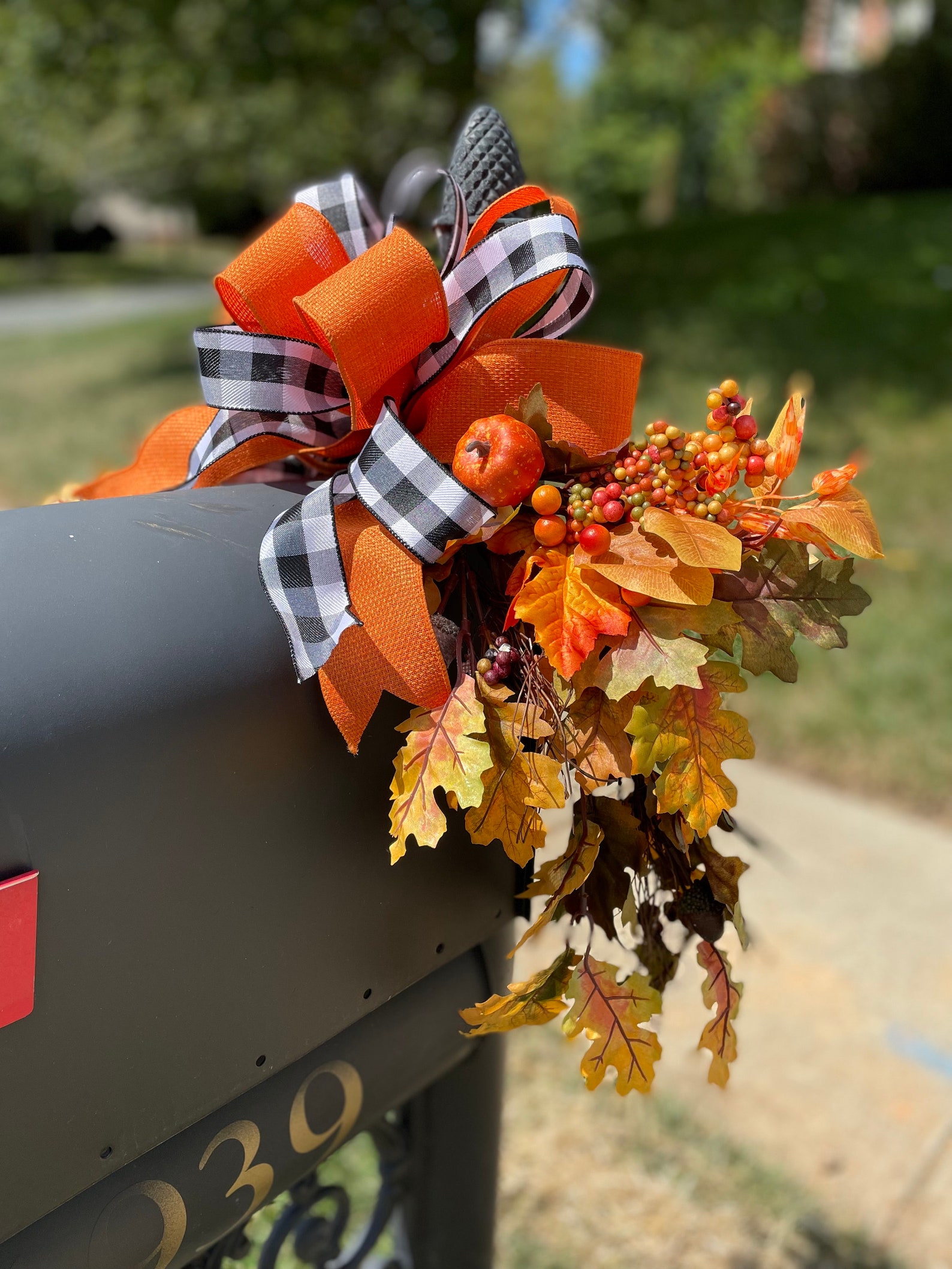 Fall Mailbox Swag; Fall Garland Swag for Mailbox, Mantel, or ...