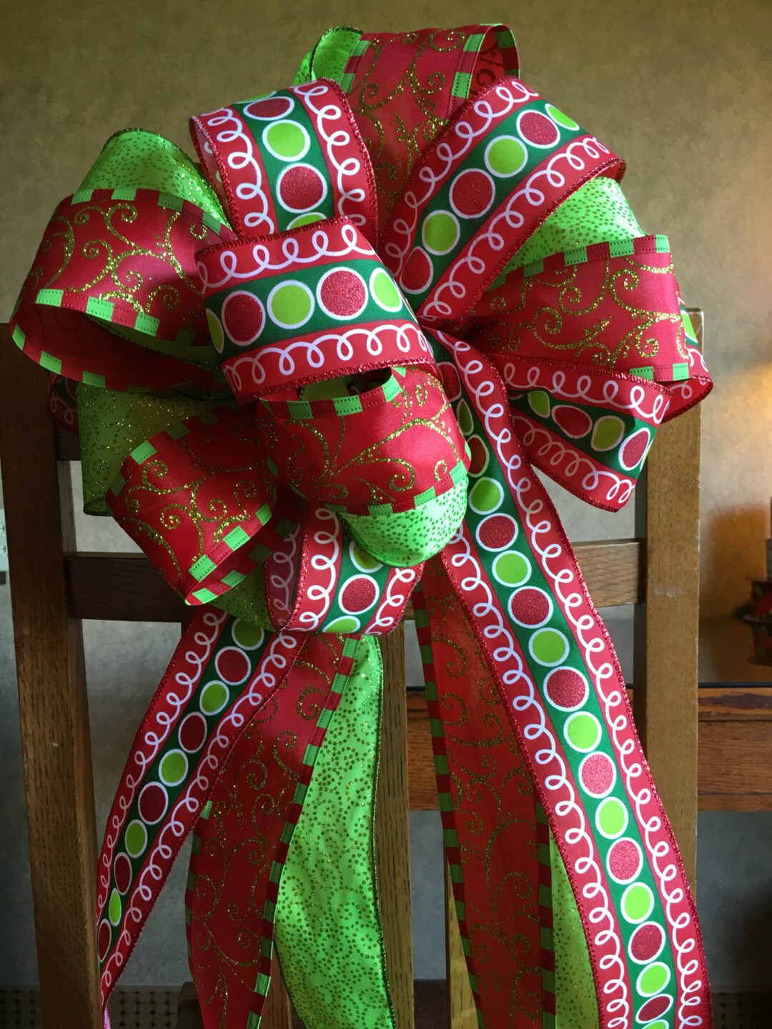 Tree Topper Bow, Large Christmas Bow for Christmas Tree or Lamp Post ...