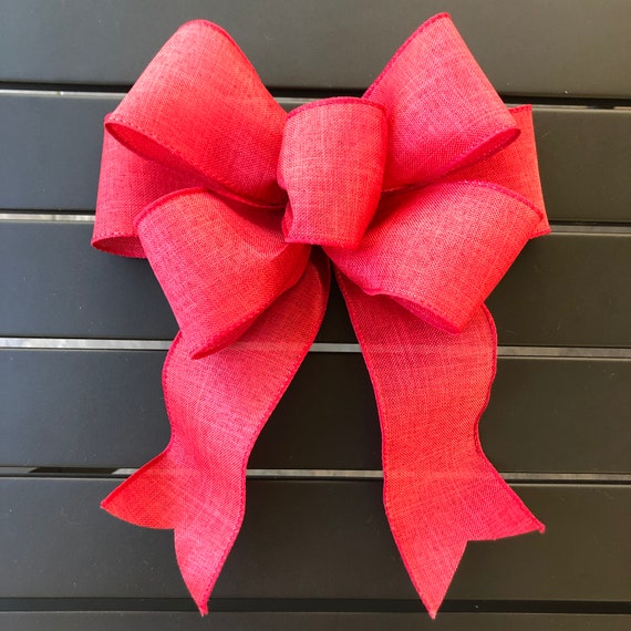 Basic Red Christmas Bow Solid Red Bow Red Burlap Bow Basic | Etsy