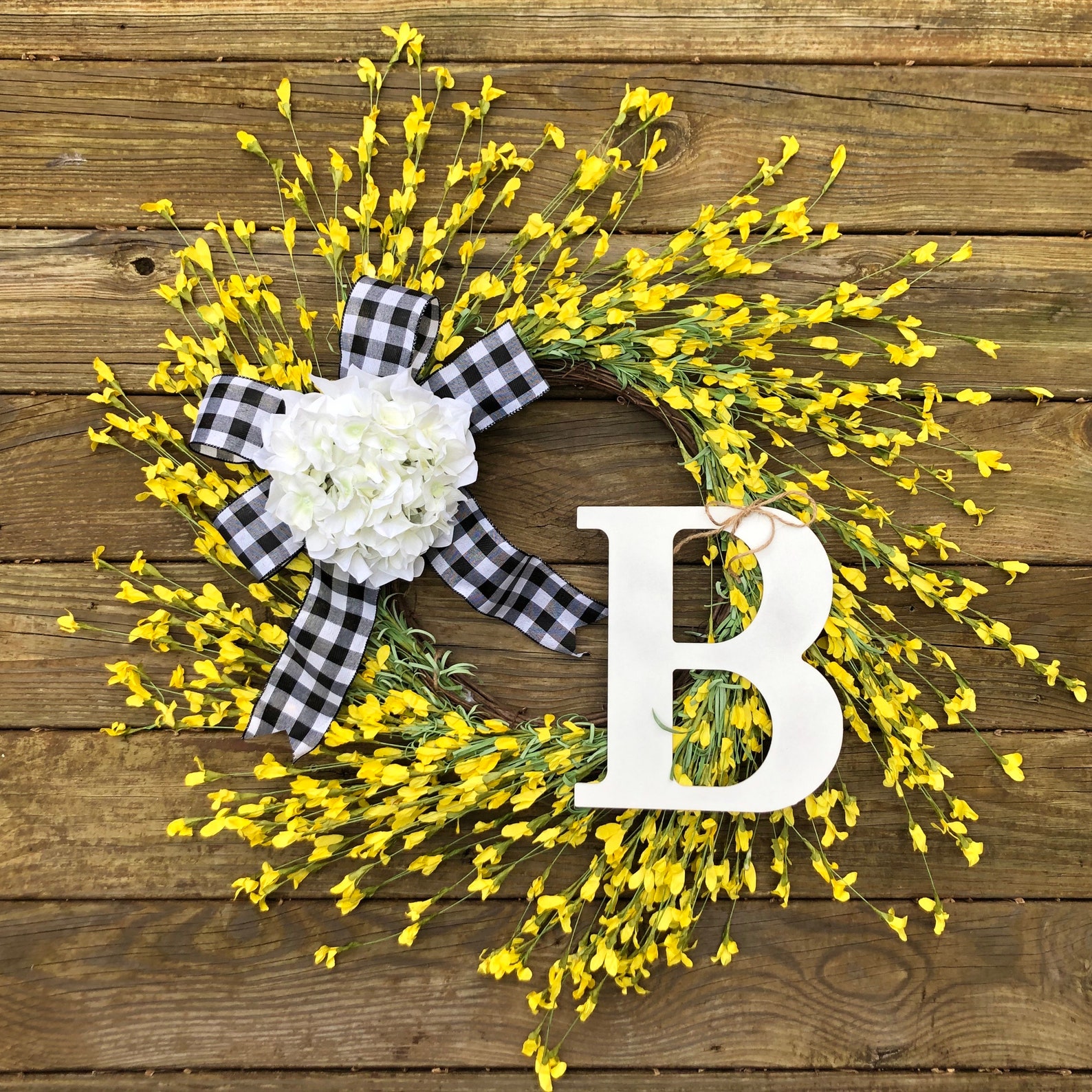 Farmhouse Spring Wreath: Spring Floral Wreath Yellow - Etsy