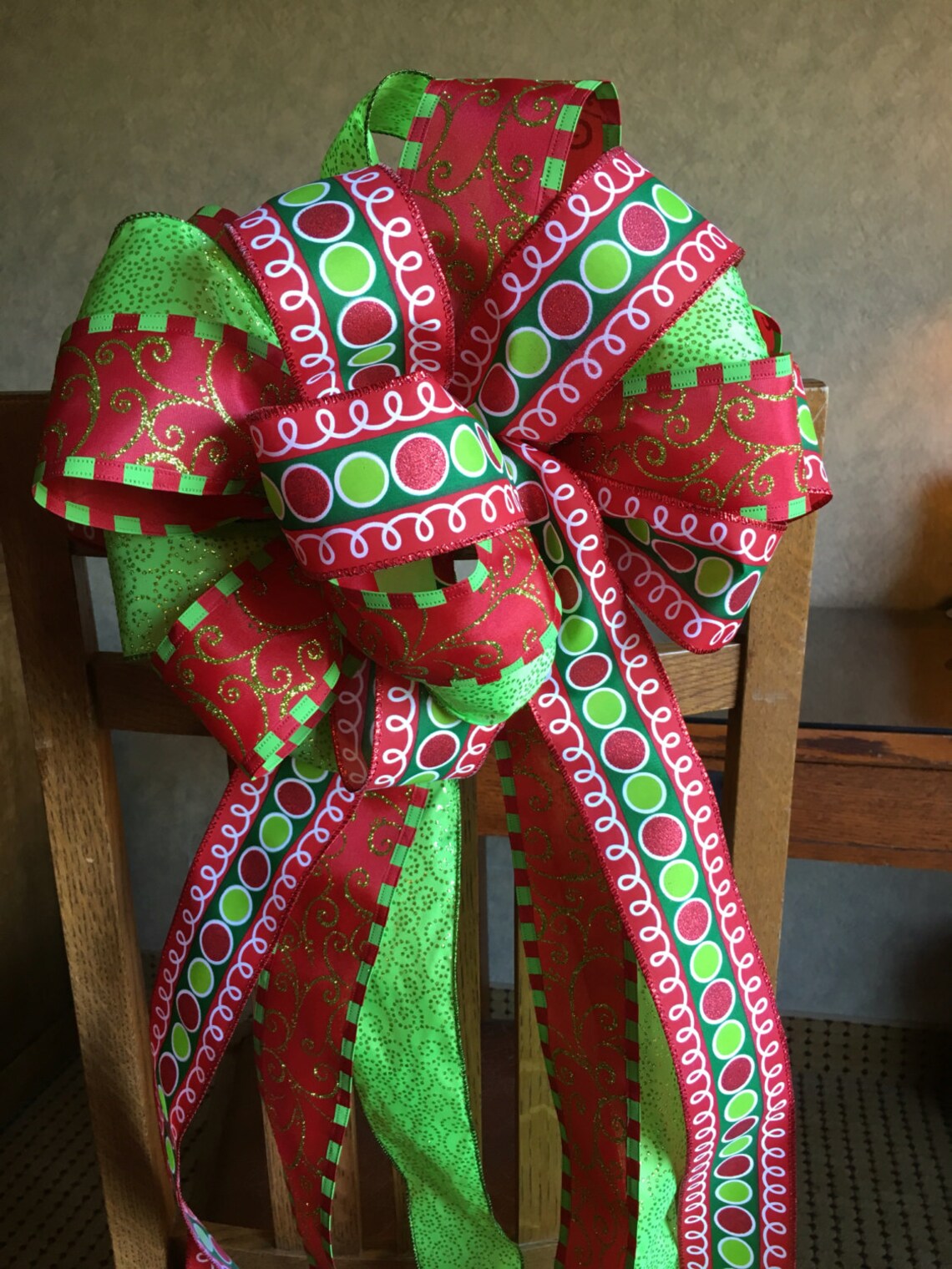 Tree Topper Bow Large Christmas Bow for Christmas Tree or | Etsy