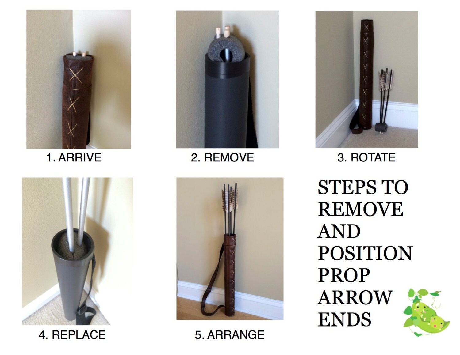 Costume Quiver W/ Short Prop Arrows Faux Leather Quiver - Etsy