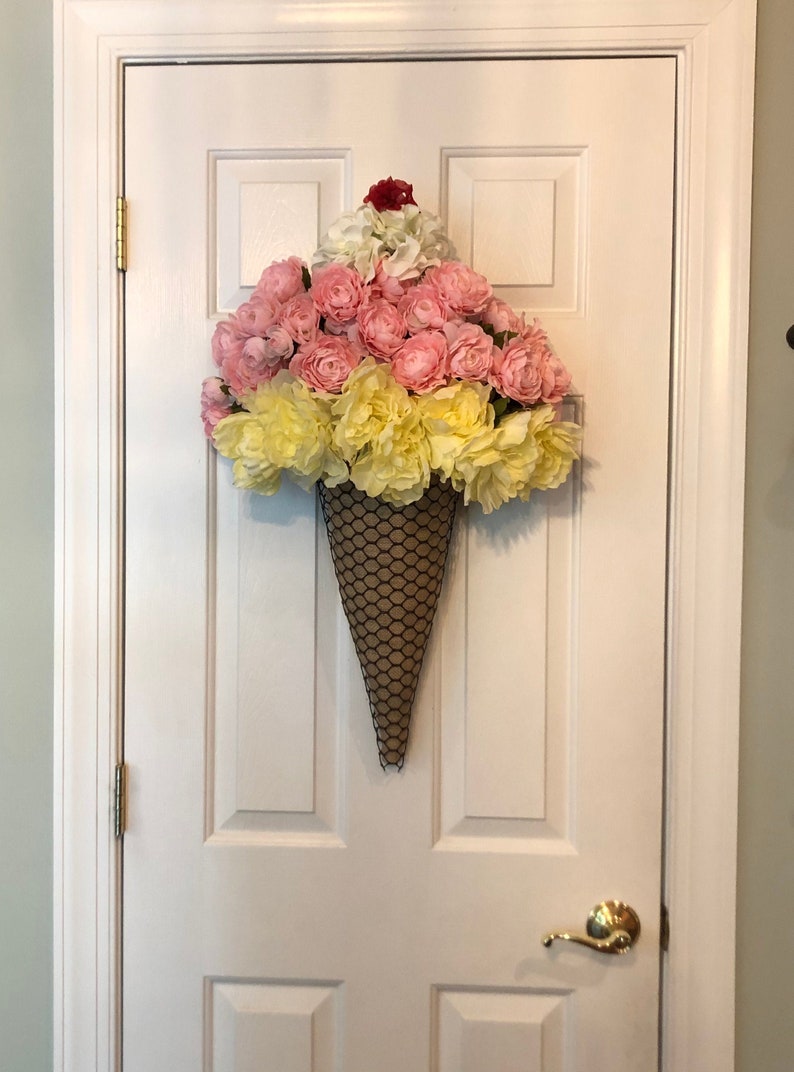 Ice-cream Cone Wreath Summer Wreath Ice-cream Door Hanger | Etsy