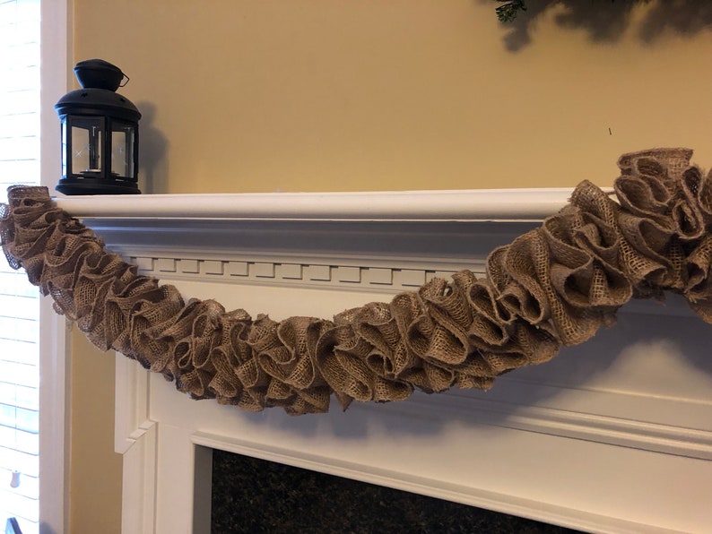 Burlap Garland: 4" Wide Ruffled Burlap Garland Sold by the Yard ...