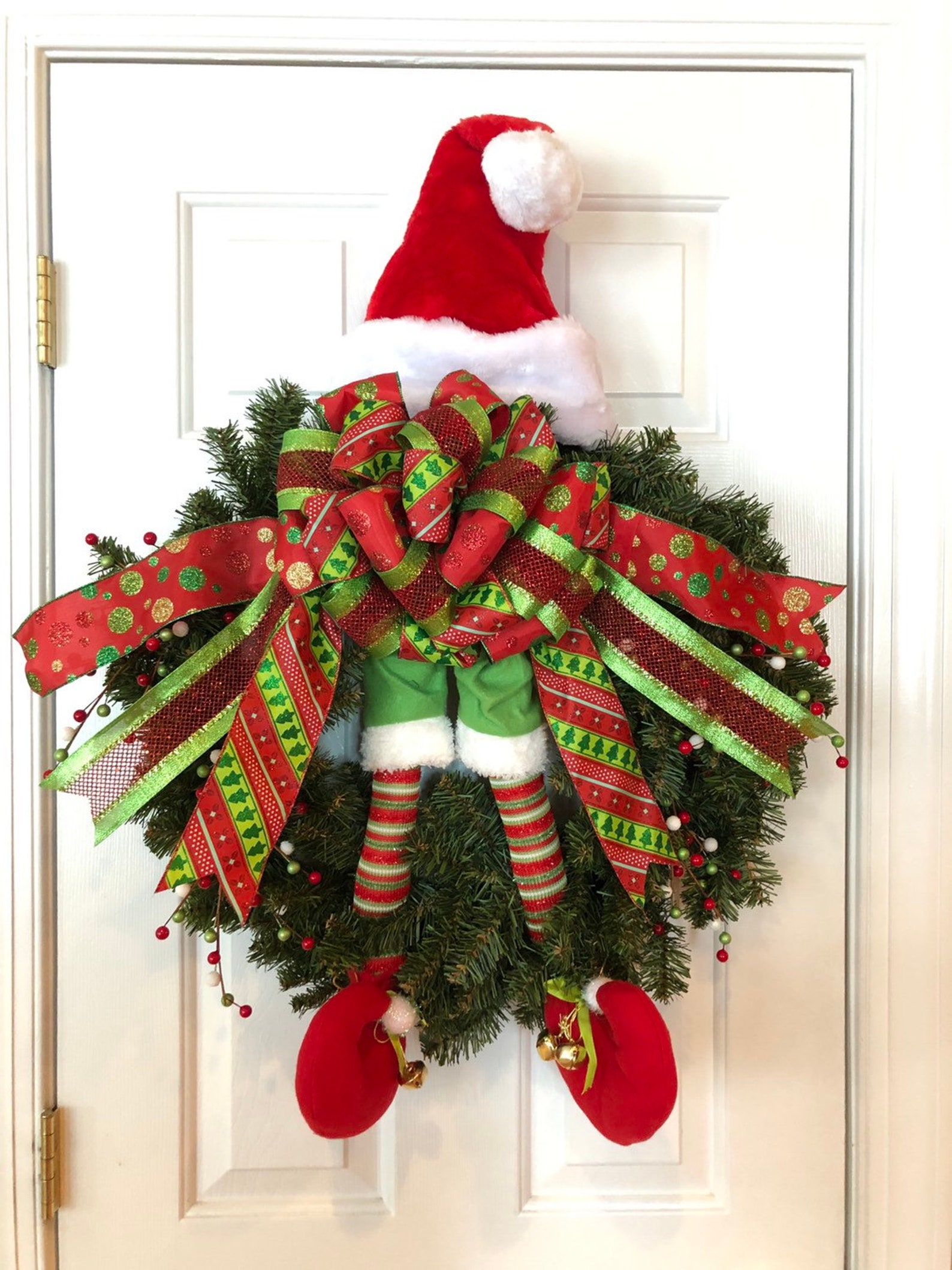 Christmas Elf Wreath:Christmas Wreath-Elf Legs Wreath-Winter | Etsy