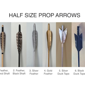 Half Size Prop Archery Arrow; Short Costume Arrow, Black Arrow, Silver ...