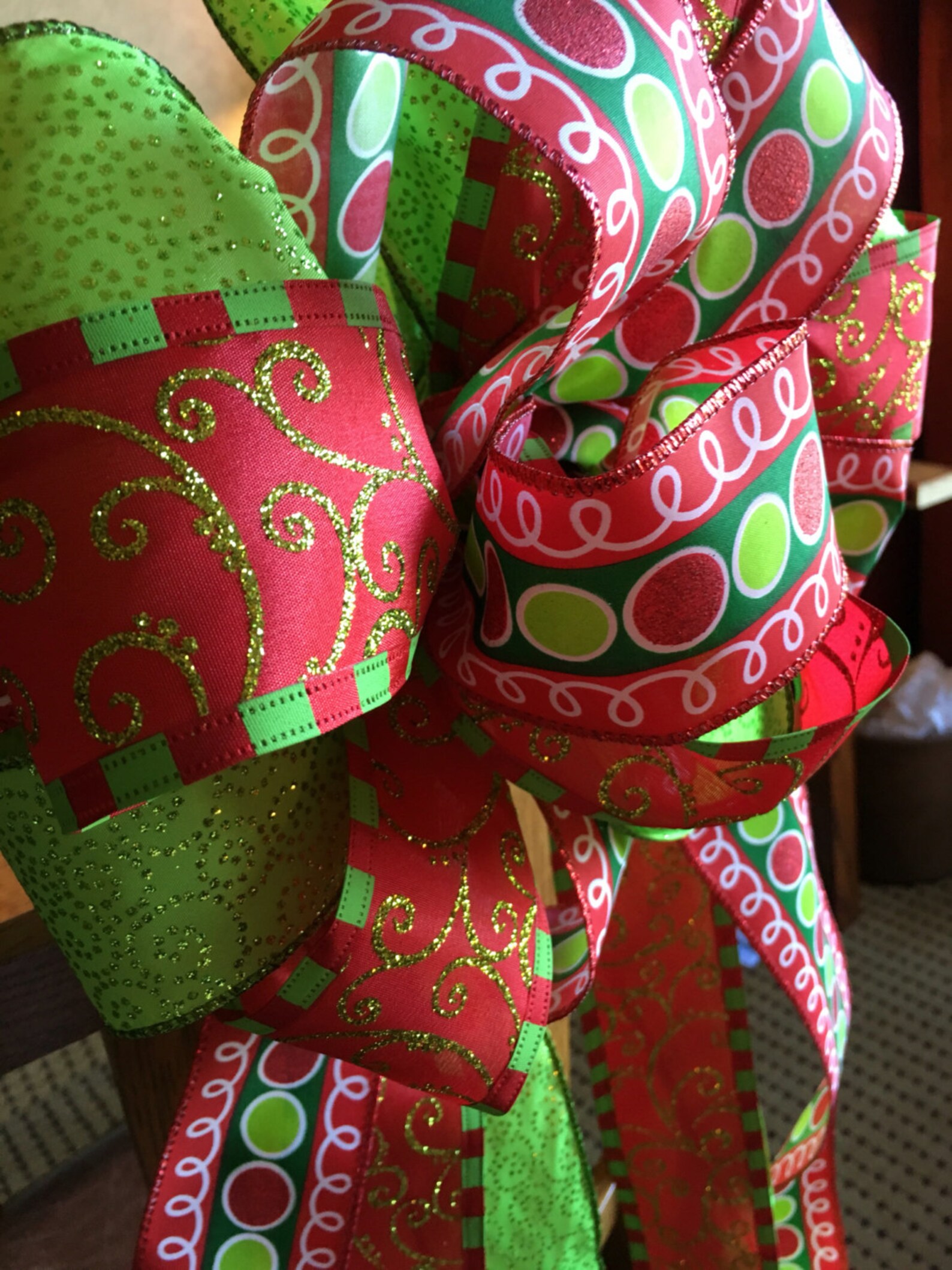 Tree Topper Bow Large Christmas Bow for Christmas Tree or | Etsy