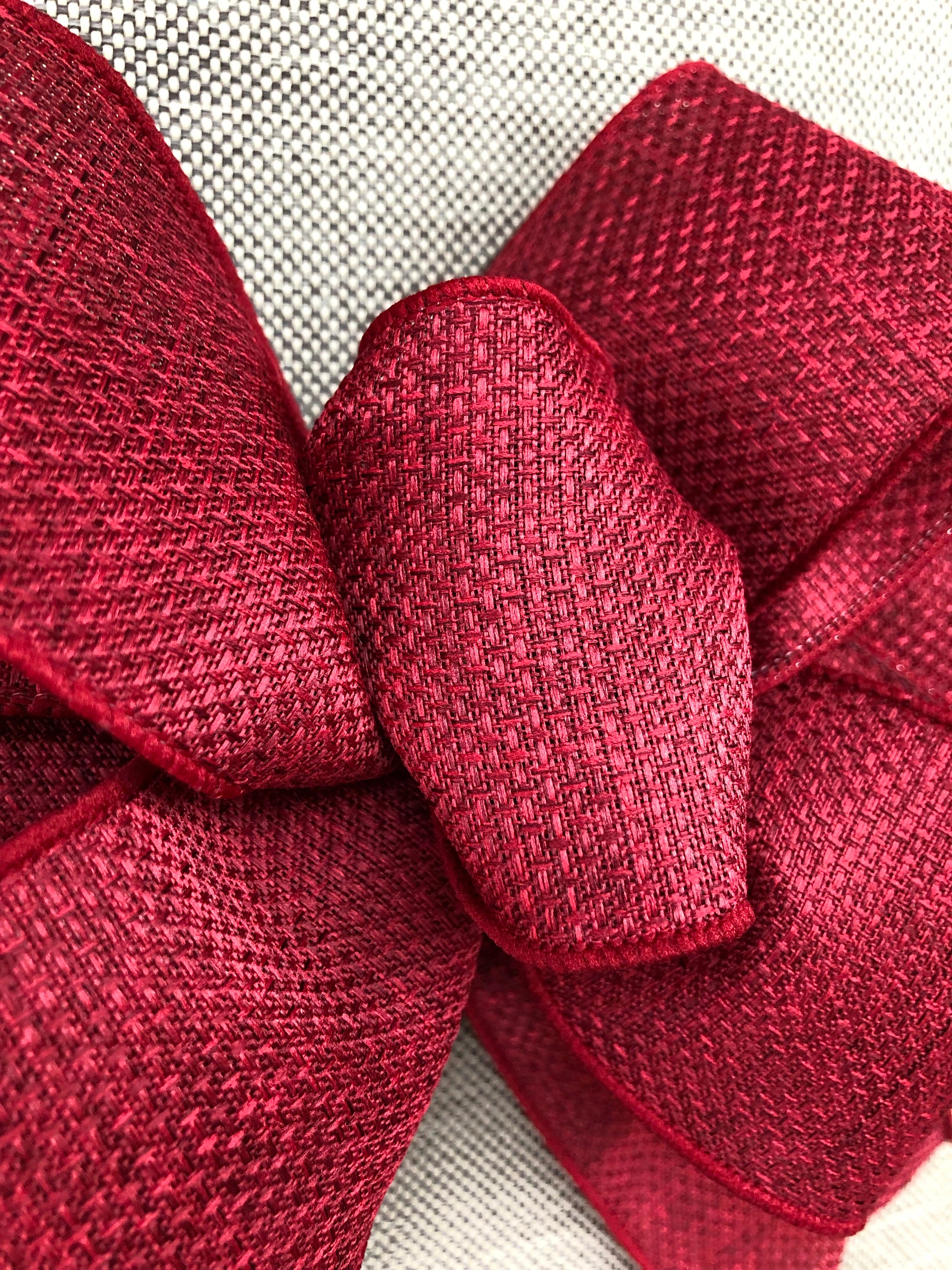 Basic Burgundy Christmas Bow Solid Red Bow Burgundy Burlap | Etsy