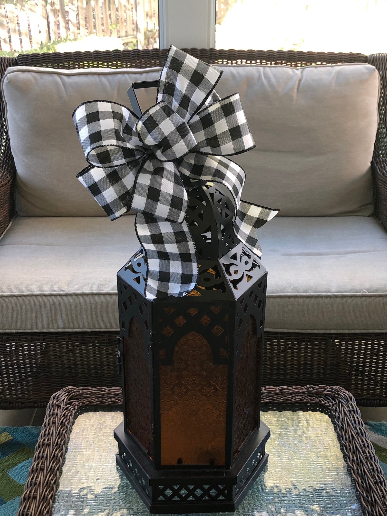 Black and White Buffalo Check Farmhouse Bow, Basic Bow, Christmas Bow ...