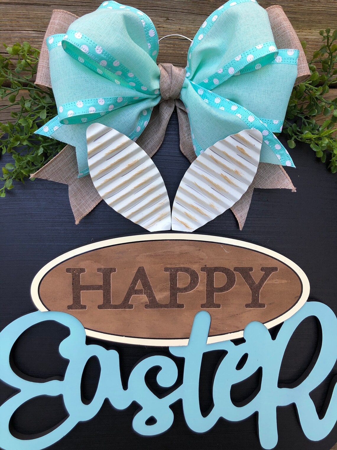 Farmhouse Happy Easter Wood Door Hanger Painted | Etsy