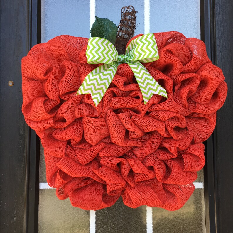 Burlap Apple Wreath, Red Apple Door Hanger Made With Looped Burlap ...