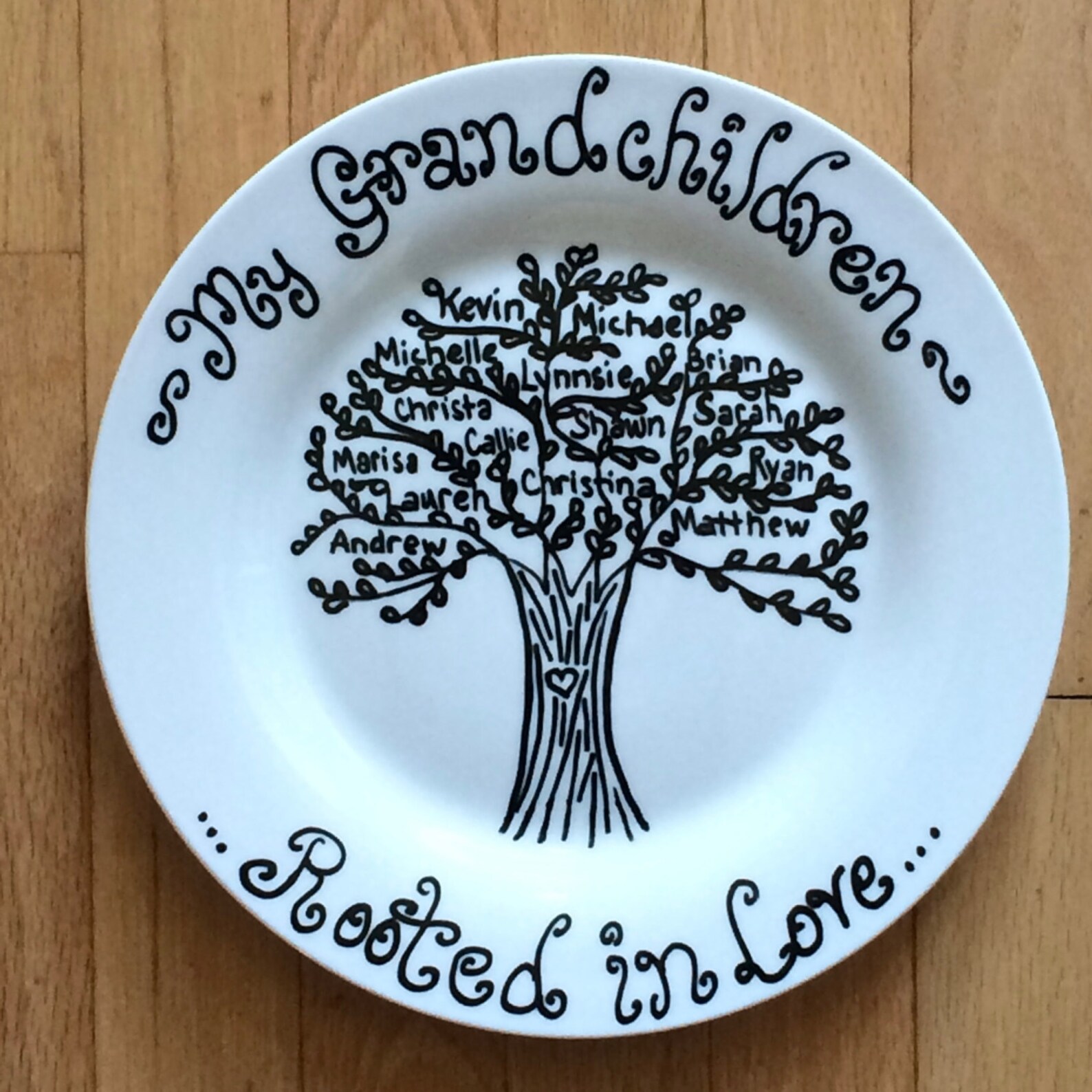 Family Tree Plate: Personalized Grandparent Plate Family Name - Etsy