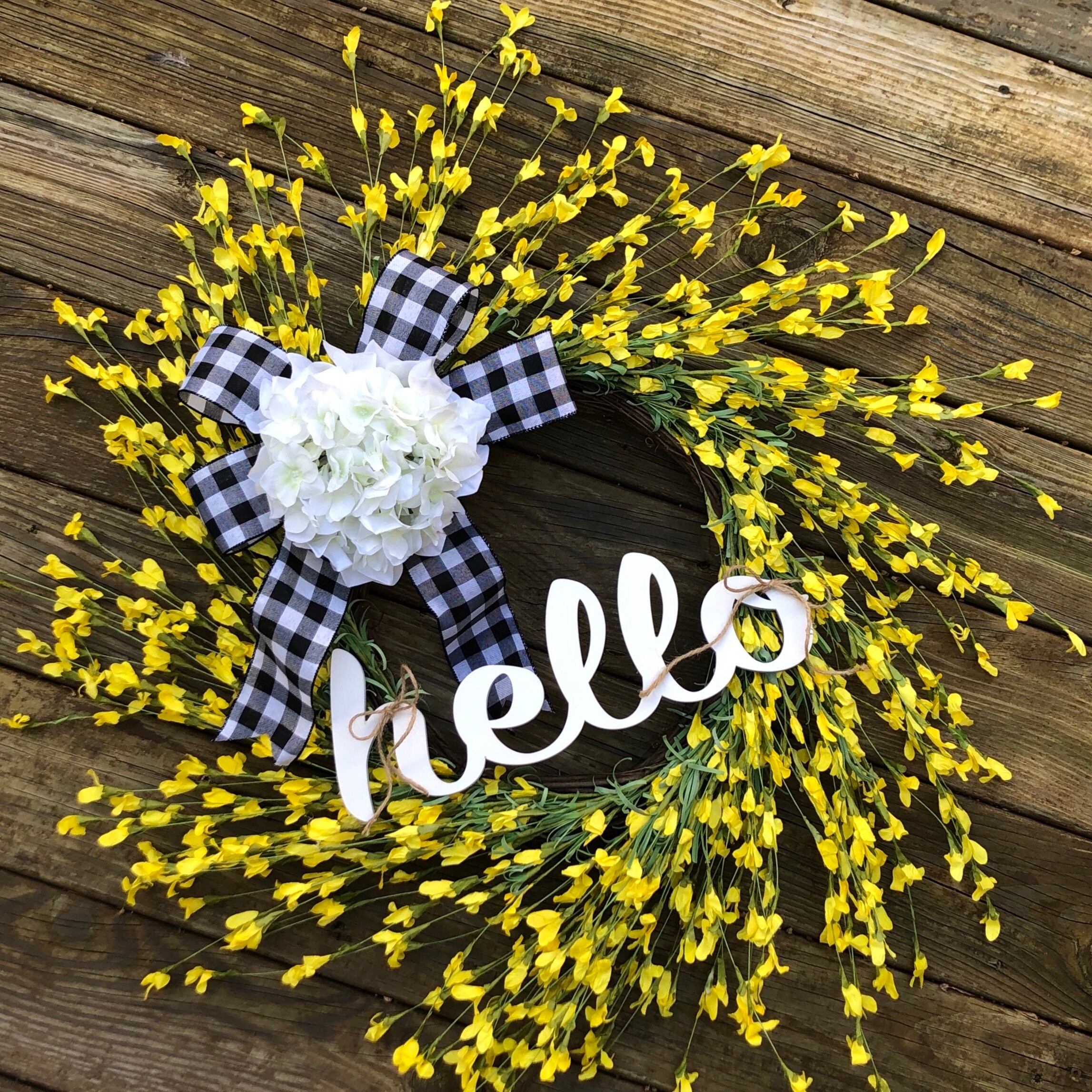 Farmhouse Spring Wreath: Spring Floral Wreath Yellow | Etsy