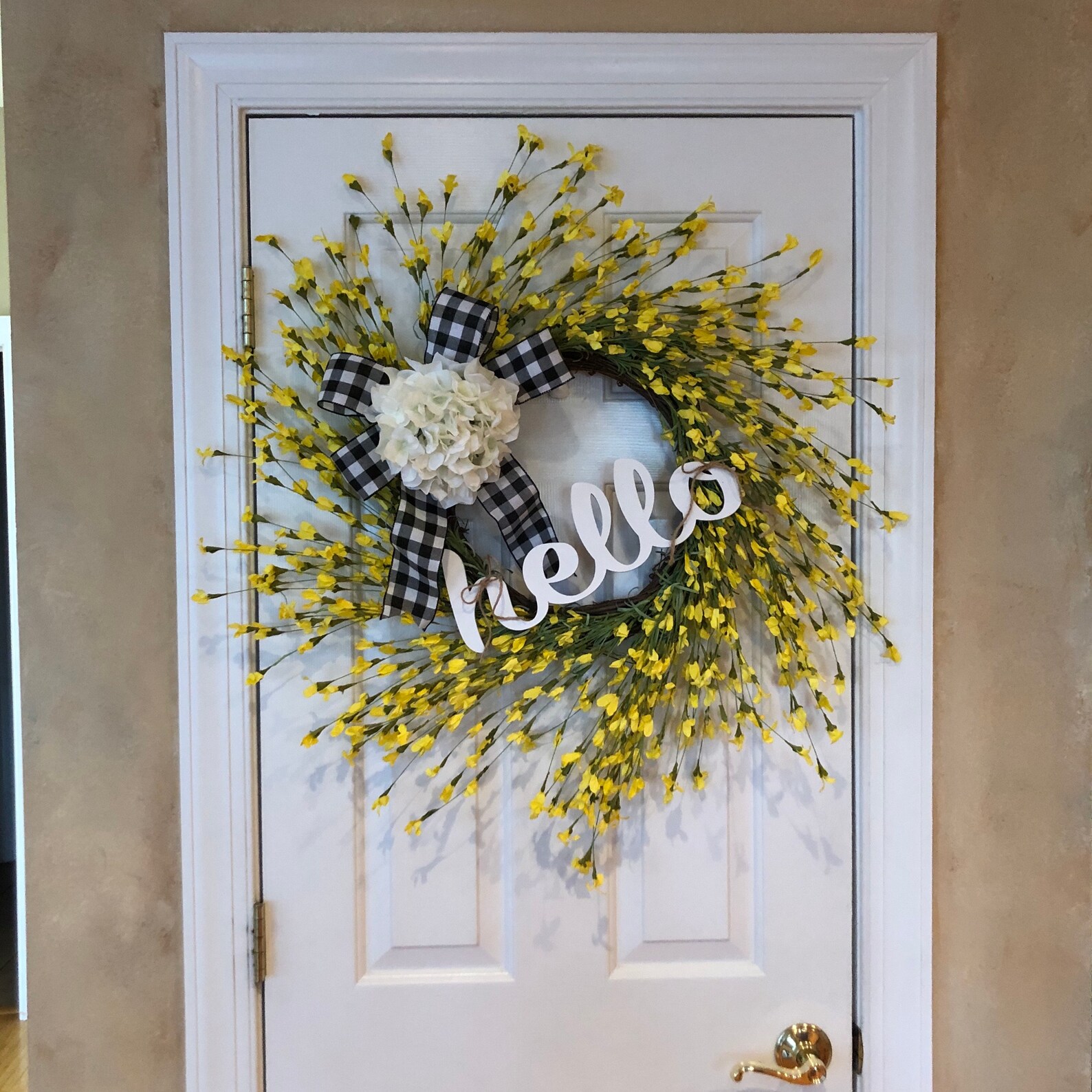 Farmhouse Spring Wreath: Spring Floral Wreath Yellow - Etsy